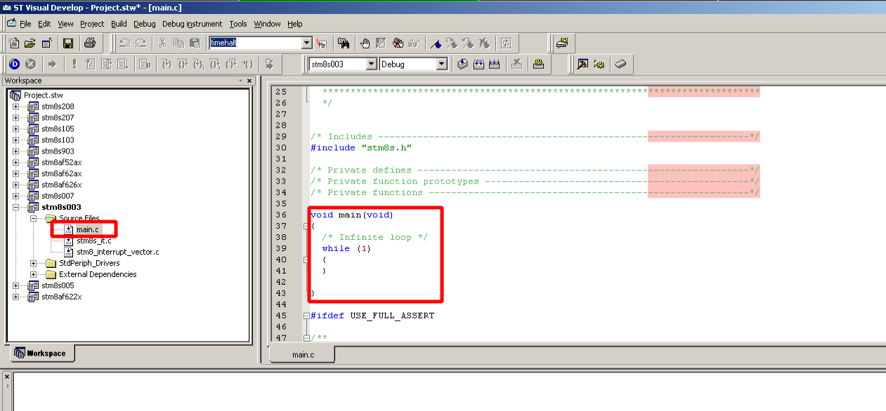 ST Visual develop IDE - среда для программирования STM8